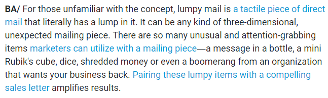 Making the Case for Lumpy Mail